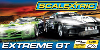 SCALEXTRIC EXTREME GT Set Dodge Viper vs Jaguar XKR GT3